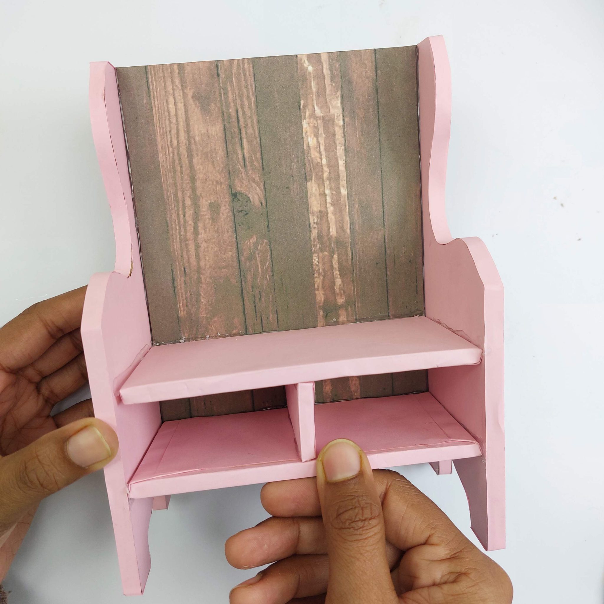 DIY Cardboard Miniature Hall Bench with Coat Rack And Drawers (1:12 ...