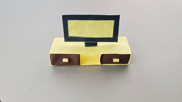 Paper Craft Tutorial: How to Make a Miniature TV Cabinet and Television